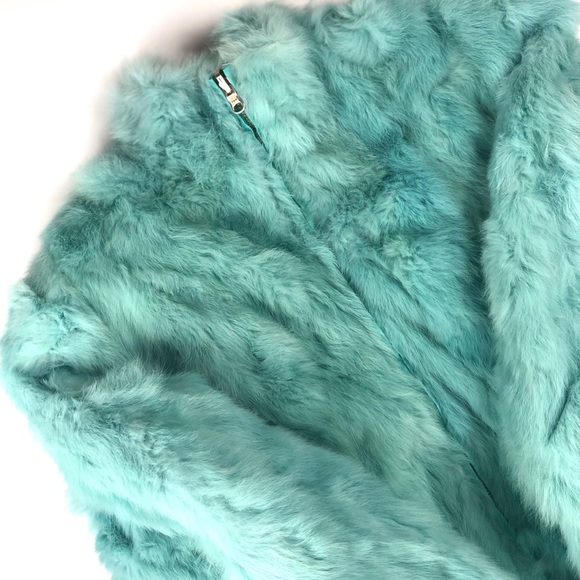 Jackets & Coats | Vintage Teal Rabbit Fur Coat | Poshmark